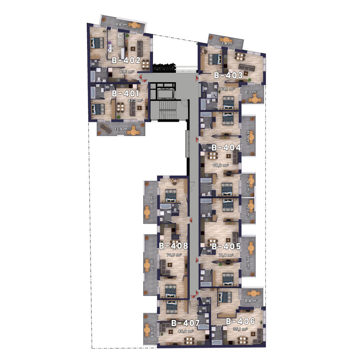 BlueSide floor 4 - Avico